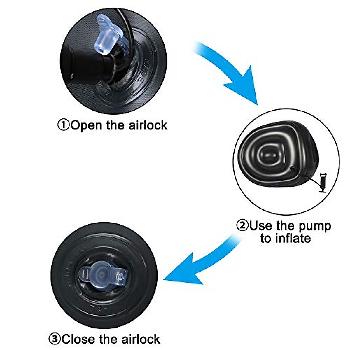 Inflatable Lounge Chair with Ottoman Blow Up Chaise Lounge Air Lazy Sofa Set Flocked Couch