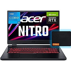 Acer 2022 Nitro 5 17.3" FHD IPS 144Hz Gaming Laptop Core i5 12500H(Beats i7-11800H) NVIDIA RTX 3050 TGP 95W Thunderbolt 4 Intel Killer Ethernet w/Mouse Pad (8GB RAM | 512GB PCIe SSD)