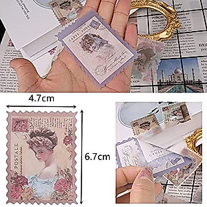Cotrida 240pcs Vintage Postage Stamp Stickers, Aesthetic Botanical Deco Paper Sticker for Scrapbooking, Journaling Supplies, Planners, Kid DIY Art Crafts, Bullet Journal