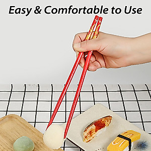 10 Pairs Bamboo Chopsticks Reusable For Wedding Party Ceremony, 24cm/9.45inch Chinese Natural Non-slip Chopsticks Dishwasher Safe, Lightweight Chopstick Set, "双喜”