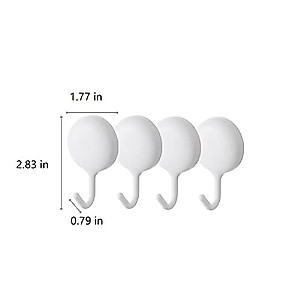 JULAHE Adhesive Wall Hooks for Hanging Towel Coat Hat Key Stylish Pebble Shape Utility Hook for Kitchen Bathroom No Drill Stick on Smooth Surface Ornament Hooks 4 Pack White