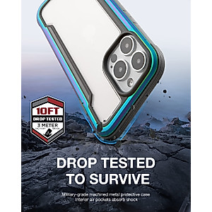 RAPTIC Shield for iPhone 13 Pro Case, Shockproof Protective Clear Case, Military 10ft Drop Tested, Durable Aluminum Frame, Anti-Yellowing Technology Case for iPhone 13 Pro, Iridescent
