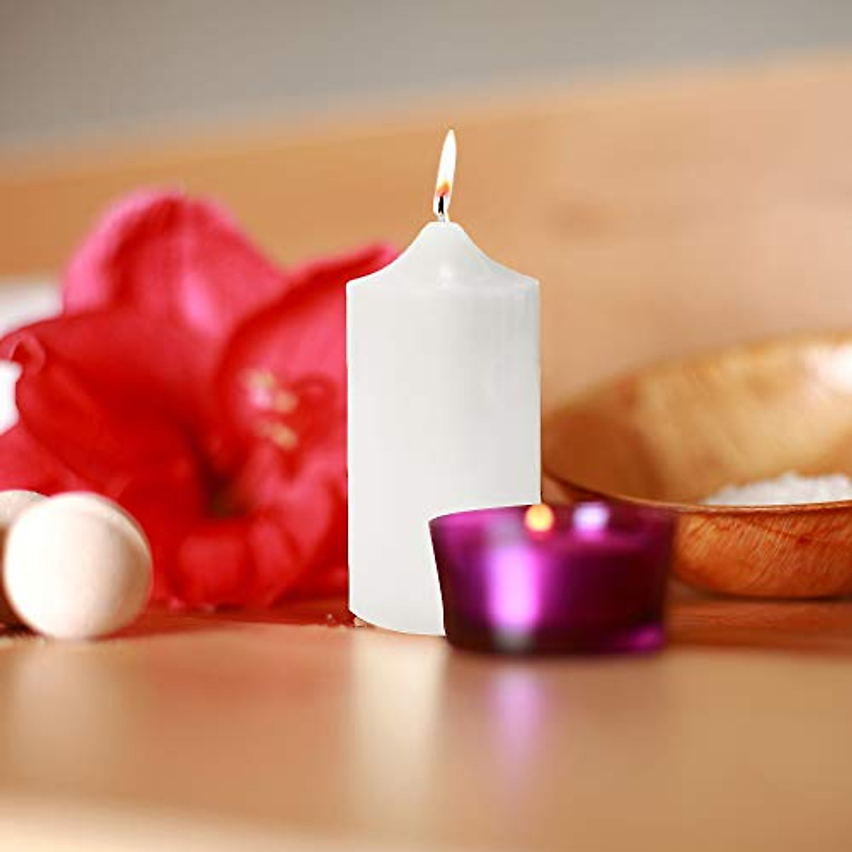 Super Z Outlet 3" x 6" Unscented White Pillar Candle for Weddings, Home Decoration, Relaxation, Spa, Smokeless Cotton Wick. (1 Candle)