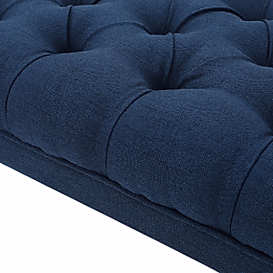 Christopher Knight Home Scarlett Fabric Ottoman Bench, Dark Blue 17.25”D x 41.00”W x 16.75”H