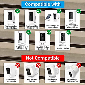 Ring Camera Vinyl Siding Wall Mounts No Drill 360 Degree Adjustable,Compatible with Ring Stick up Cam & Ring Indoor Cam（2Pack White）