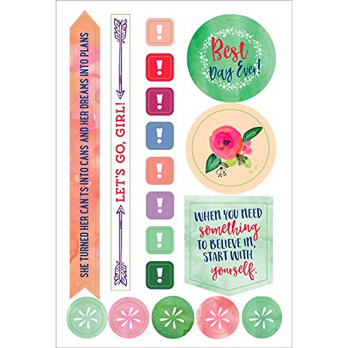 Essential Weekly Planner Stickers - She Believed She Could (Set of 160 Stickers)