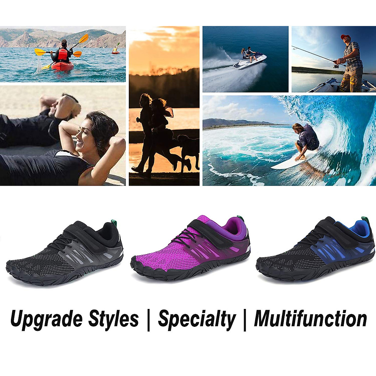 Mens Barefoot Cross-Trainer Minimalist Trail Running Shoes Lightweight Quick-Dry Walking Gym Yoga Outdoor Water Shoes Blue