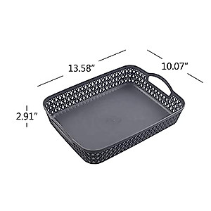 Leendines Office Paper Trays, Plastic Storage Basket Trays Set of 6