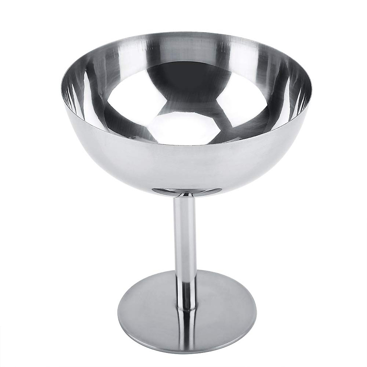 Haofy Ice Cream Cups, Fruit Bowl, Stainless Steel Ice Cream Bowls Resuable Dessert Mousse Cups Dessert Dish for Serving Ice Cream Salad Fruit Pudding(Tall feet)