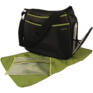 Trend Lab Black with Avocado Ultimate Hobo Style Tote Diaper Bag with Shoulder Strap