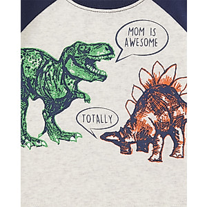 The Children's Place Baby Boys' and Toddler Long Sleeve Top and Pants Snug Fit 100% Cotton 2 Piece Pajama Set, Dino Sketches