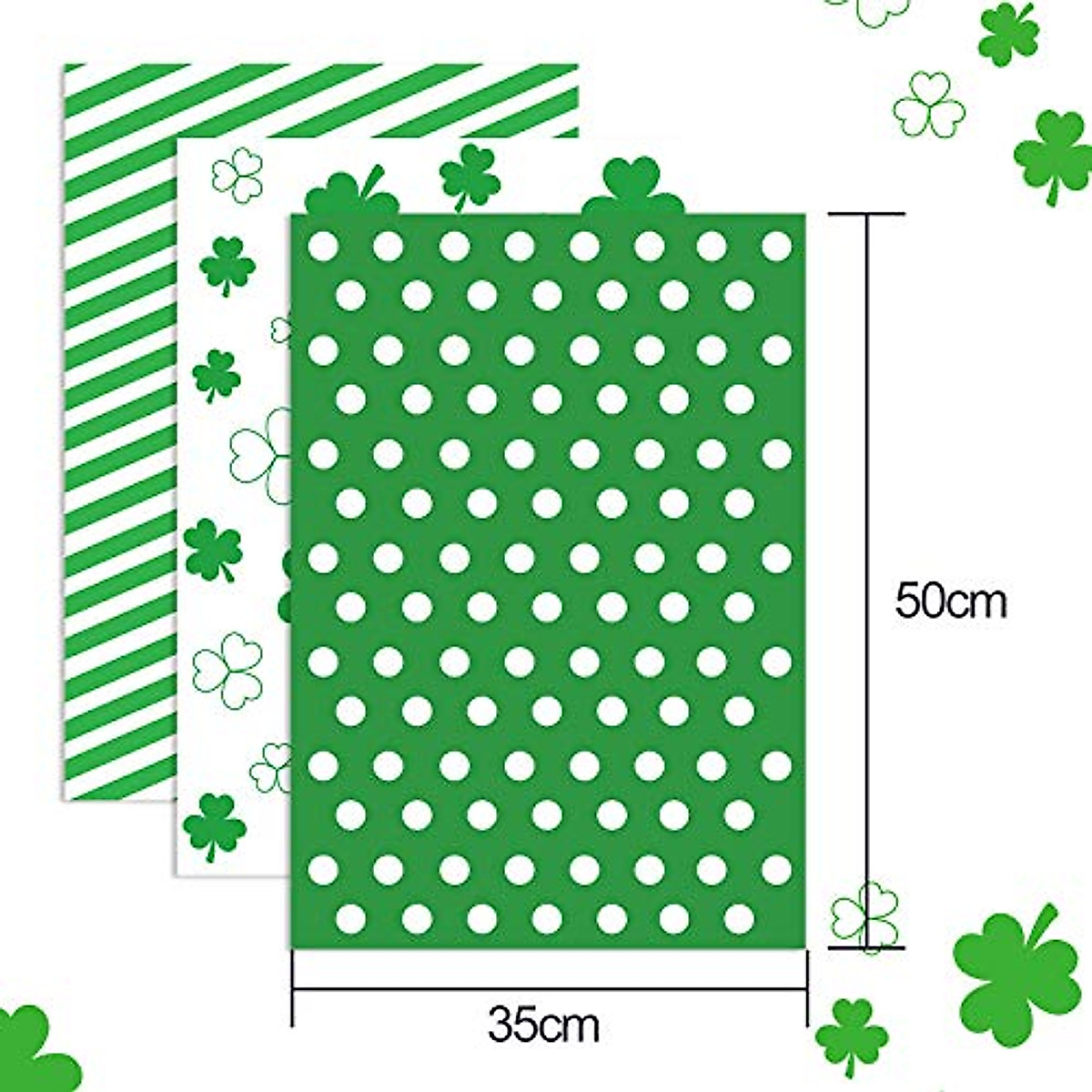 PLULON 60 Sheets Saint Patrick Gift Wrapping Tissue Paper Birthday, Tissue Paper for Home, Kitchen, DIY Crafts, Wrapping Accessory (Green)