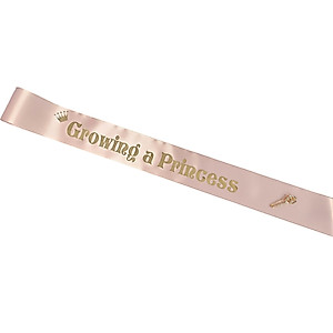 Growing a Princess Baby Shower Sash for Mom Mommy to Be to wear at Sprinkle It's a Girl comes with a Rhinestone Pin