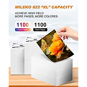 822XL Ink Cartridges Remanufactured for Epson 822XL 822 XL for T822 Ink Cartridges to use for Epson Workforce Pro WF-3820 WF-4820 WF-4830 WF-4833 WF-4834 Printer (1 Black, 1 Cyan, 1 Magenta, 1 Yellow)