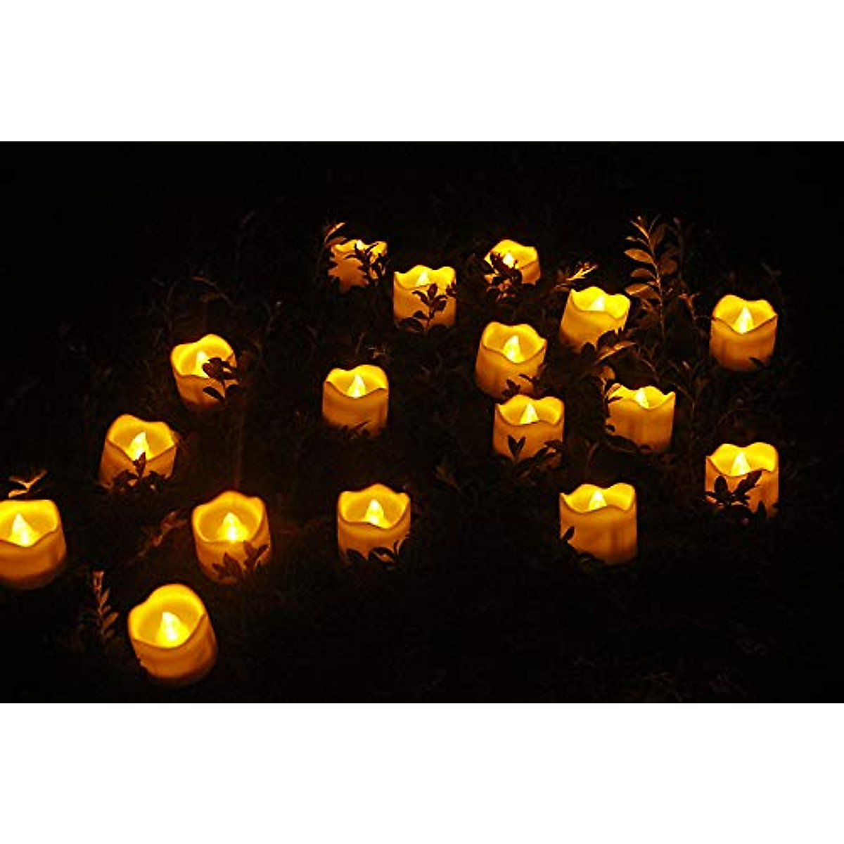 Topstone Remote Control Tealights with Timer,Battery Operated Flameless Candle with Flickering Amber Bulb,Electric Tea Light in Wave Open, Best for Holiday Decoration,Wedding,Pack of 12
