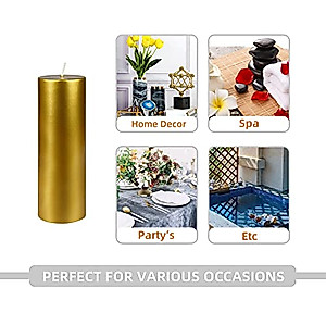 Zest Candle Pillar Candle, 2 by 6-Inch, Metallic Bronze Gold