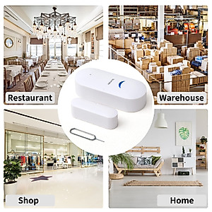 SEHOMY 2 Pack WiFi Door Sensor Detector Smart, Wireless Window Sensor Real-time Alarm Compatible with Alexa Google Assistant, Home Security Door Open Contact Sensor for Bussiness Burglar Alert