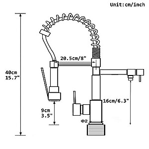 Leekayer Kitchen Faucet Commercial Pull Down Small Type Sink Mixer 2 Mouth Single Handle 1 Hole Deck Mount Dual Function Swivel Spout Antique Elegant Oil Rubbed Bronze Finish