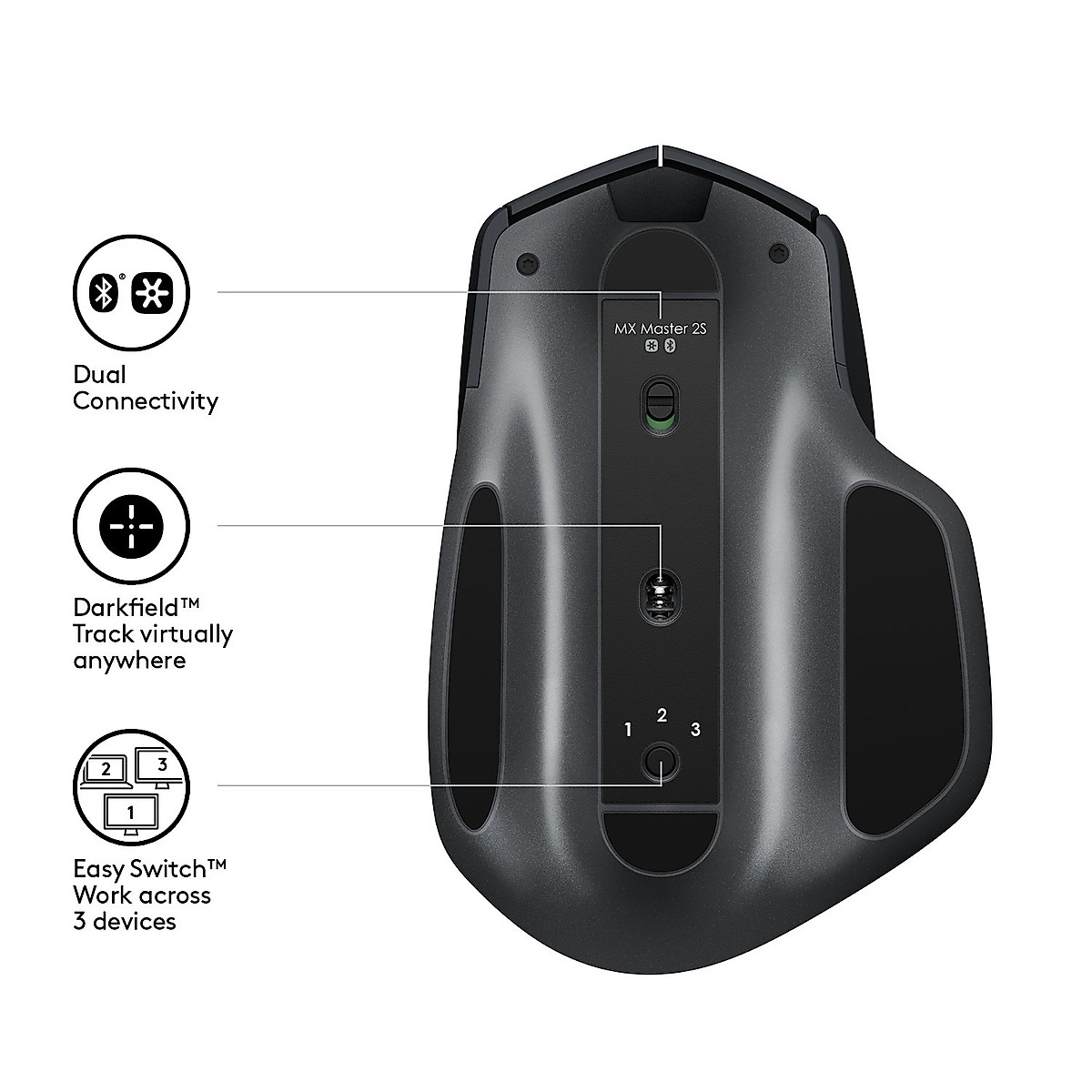 Logitech MX Master 2S Mouse Graphite, wireless, 910-005139 (Graphite, wireless)