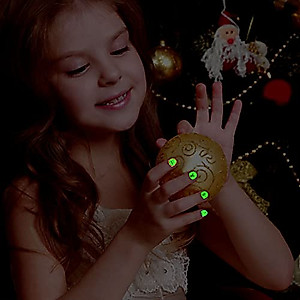 Cerlaza 450+pcs Luminous Christmas Nail Stickers for Kids Girls Christmas Stocking Stuffers, Self-Adhesive Glow Christmas Nail Decals, Holiday Nail Stickers with Santa Claus, Christmas trees, Gingerbread men-8 Sheets