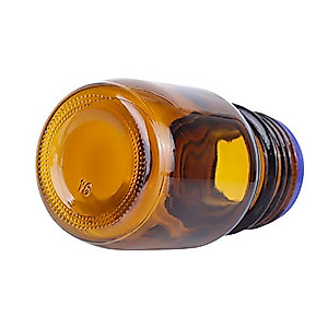 Pastein 20 Pieces Amber Glass 100 mL Graduated Round Lab Reagent Media/Storage Bottle With GL45 Blue Screw Cap
