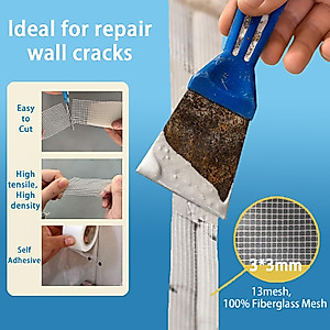 EDSRDRUS 2in100ft Drywall Repair Tape Crack Tape Drywall, Mesh Drywall Tape High Performance Holding for Self-Adhesive Wall Crack and Seam Patch