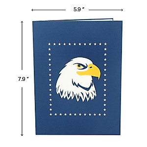 Ribbli USA Eagle Handmade 3D Pop Up Card,Greeting Card,Bird Card,National Flag Card,Patriotic Card,Birthday Card,For Memorial Day,4th of July,Flag Day,Independence Day,Veterans Day,with Envelope