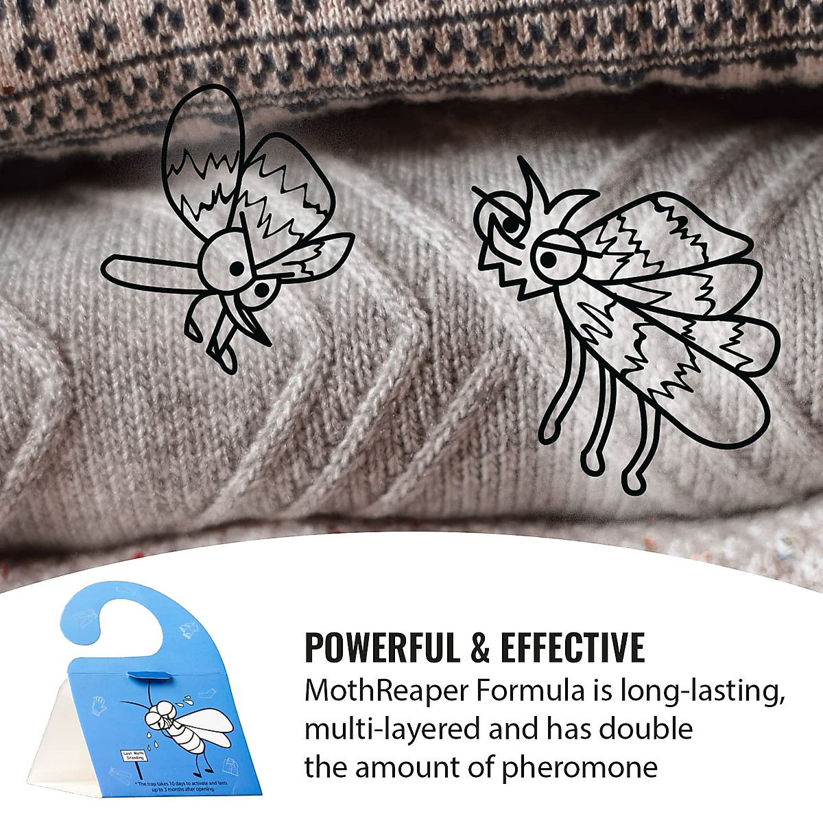 Clothing Moth Traps with Pheromones 6-Pack - Clothes Moth Trap with Lure for Closets & Wardrobes, Carpet and Fabric Moth, Wool Moths Traps Indoor Moth Treatment & Prevention