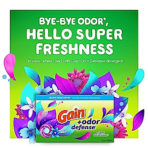 Gain + Odor Defense Fabric Softener Dryer Sheets, Super Fresh Blast Scent, 120 ct