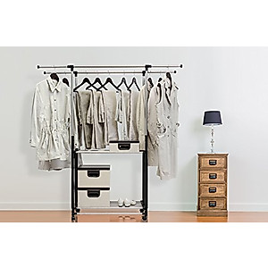GreenWay GRGR200 Stainless Steel Collapsible Double-Bar Garment Rack
