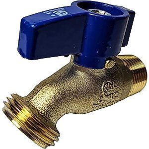 2 Pieces 1/2'' Male x 3/4'' Garden Hose Threaded Hose Bibb No Kink Blue Handle