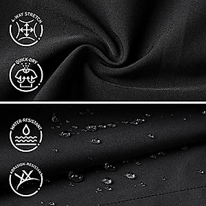 MIER Men's Hiking Shorts 8" Lightweight Outdoor Work Shorts for Men Travel Golf Camping Casual with 5 Zipper Pockets, Black, XXL