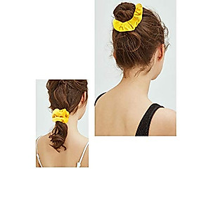 GUVASS 12 Pack Hair Scrunchies Yellow Velvet Elastics Scrunchy Bobbles Soft Hair Bands Hair Ties