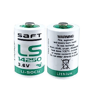 WELLVEUS LS14250 1/2 AA 3.6v Lithium Battery 14250 Replaceable Battery for SAFT LS14250 1200mAh(Pack of 10)