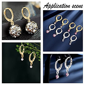 DICOSMETIC 24Pcs 12/15mm Huggie Hoop Earrings 2 Colors Round Open Loop Earring Hypoallergenic Leverback Earring French Hook Earwire Stainless Steel Drop Dangle Earrings for Earring Making Craft