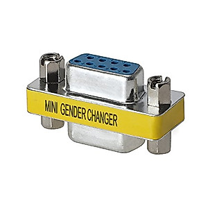 WOVTE DB9 Female to Female Mini Gender Changer Coupler Adapter Connector Pack of 2