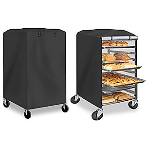 Dalema Pan/Bun Pan Rack Cover,Heavy Duty Waterproof Dustproof Bread Rack Covers,Bakery Rack Cover for 10-Tier Sheet Pan/Bun Pan Rack.(Black,23" W x 28" D x 33" H.)