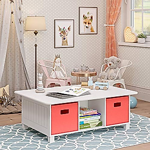 RiverRidge Kids 6 Cubby Storage Activity Table, White