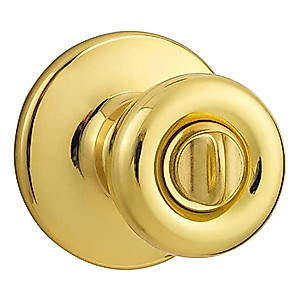 Kwikset 300T-326V1 Tylo Knob Privacy Door Lock with New Chassis with 6AL Latch and RCS Strike Brass by Bright Chrome Finish