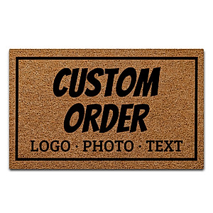 Custom Funny Welcome Doormat Personalized Logo Photo Text Door Mats Decorative Entrance Floor Mat Non-Slip Rubber Indoor Outdoor Rug Housewarming Gifts 23.6" x 15.7"