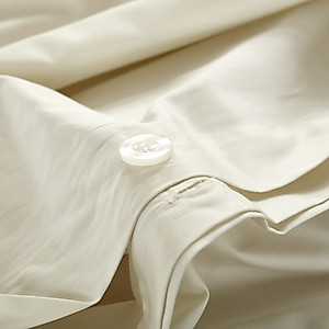 Casabolaj Shading 3 Pieces Duvet Cover Set Do Not Include Filling 100% Egyptian Cotton Sateen Luxury 400 Thread Count-Classic and Contemporary Frame Patchwork Cream/Beige/Champange (California King)