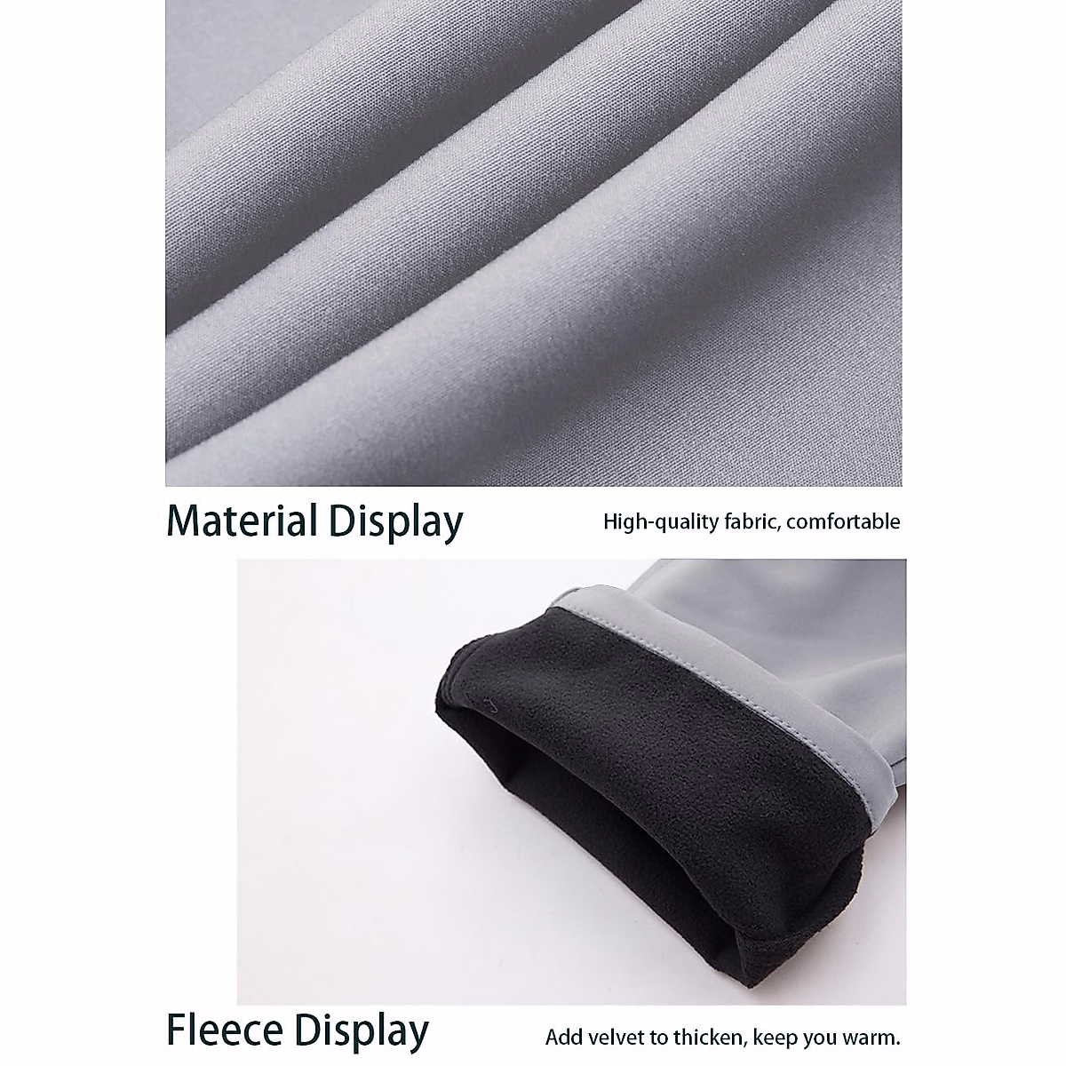 EKLENTSON Mens Hiking Pants Outdoor Fishing Snow Ski Warm Lightweight Work Pants Light Grey