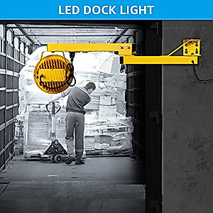 LEONLITE LED Loading Dock Light 50W, 45 Inch Double Swing Arm Dock Light, 360° Rotatable Light Head, 5700K IP65 Folding Double Arm Dock Lights for Trailers, Docks, Warehouses, Container, ETL Listed