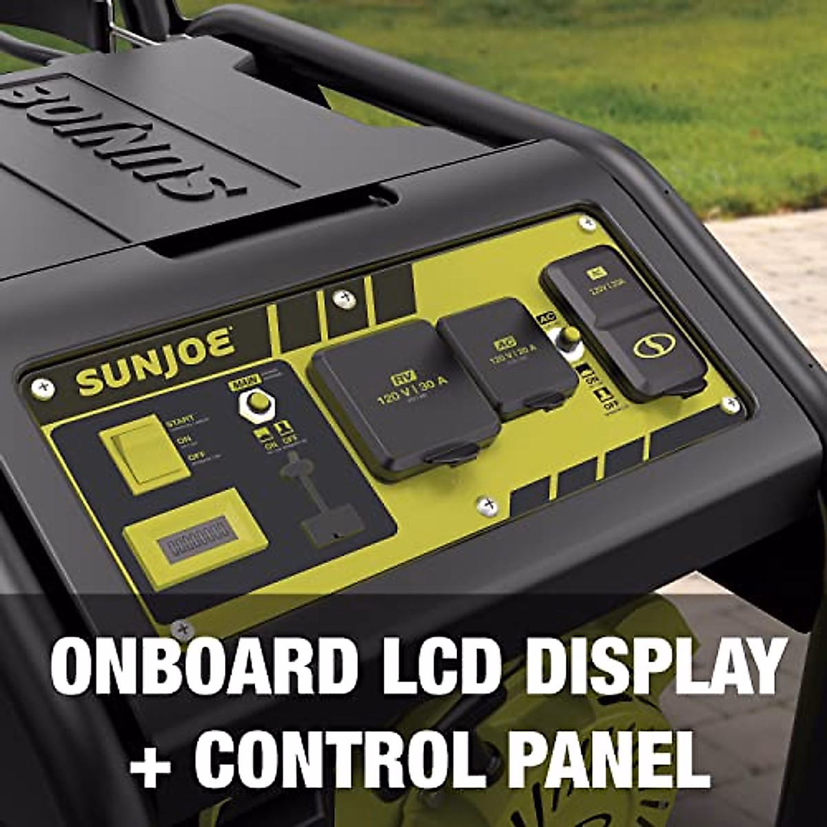 Sun Joe SJG4100LP Portable Propane Generator | Push-Button Electric + Recoil Start | Power Cooling System | 4100 Starting Watt | 3300 Running Watt | W/ 24V 2.0-Ah Battery and Charger