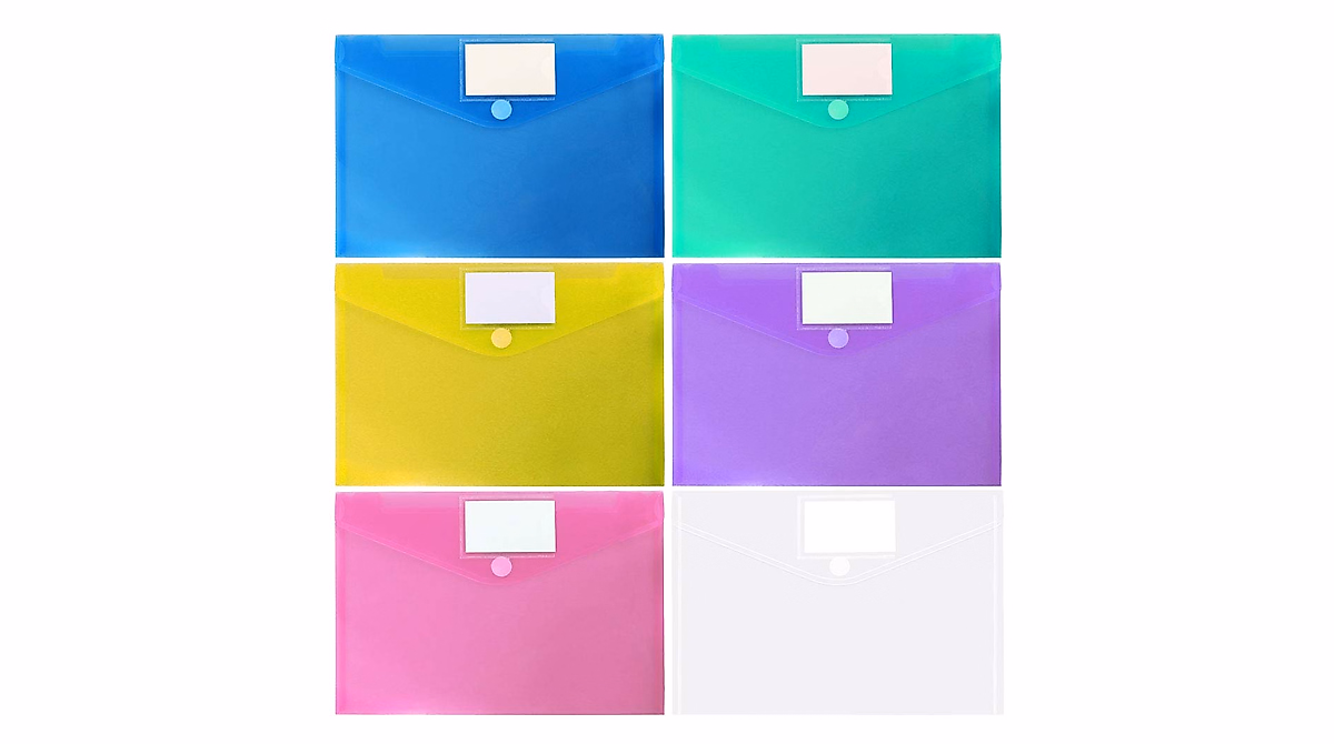 OUTYLTS 11 Pack Plastic File Envelopes - Durable, Color-Coded Document ...