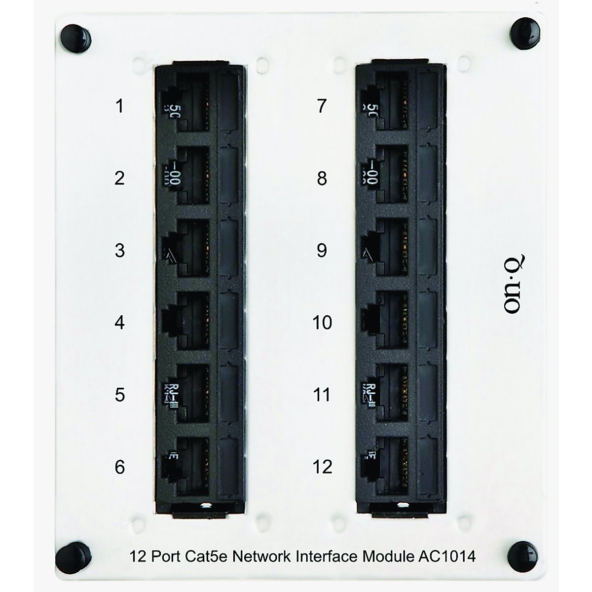 Legrand - OnQ 8 Port Cat 5e Network Interface Module, RJ45 Network Switch, High-Density Mini Patch Panel, Keystone Ports Labeled 1 Through 12, Grey, AC1014