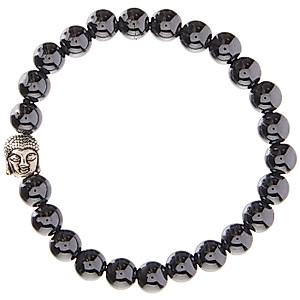 Original Chakra Infused Buddha Bracelet with Spiritual Hematite Healing Stones - Adjustable Sizing for Women, Men and Yogis - Earth Therapy