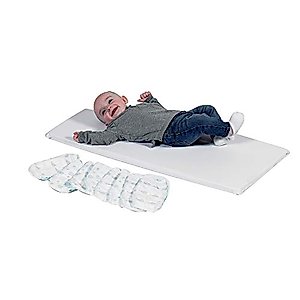 Children's Factory Changing Pad, 1 Pack, White, CF400-407-1, Portable Baby Changing Table Pad, Cover or Topper for Preschool or Daycare Diaper Station, 35.5" x 16.75" x 1"