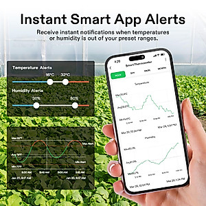 VIVOSUN Digital Thermometer Grow Tent Hygrometer, Indoor Outdoor Temperature and Humidity Meter Guage with Backlight for Home, Office