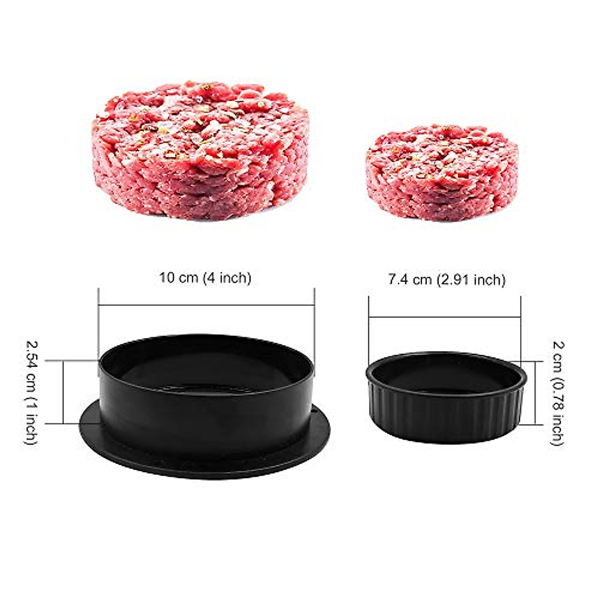 Burger Mold Hamburger Press Patty Maker Different Size Patty Molds, Works Best for Stuffed Burgers Press, Sliders, Regular Beef Burger -100 Wax Papers